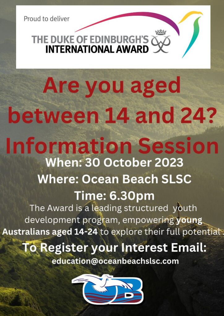 Duke Of Ed Information Session – 30 October 2023 – Ocean Beach Surf ...